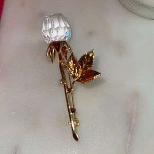 Swarovski | Jewelry | Swarovski Crystal Rose Brooch | Poshmark
